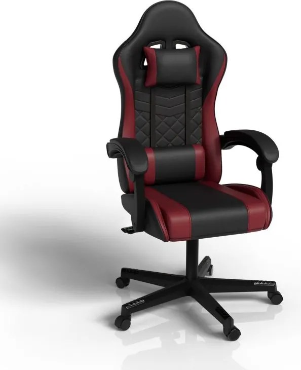 Herní a kancelářská židle k PC, černo-bordó