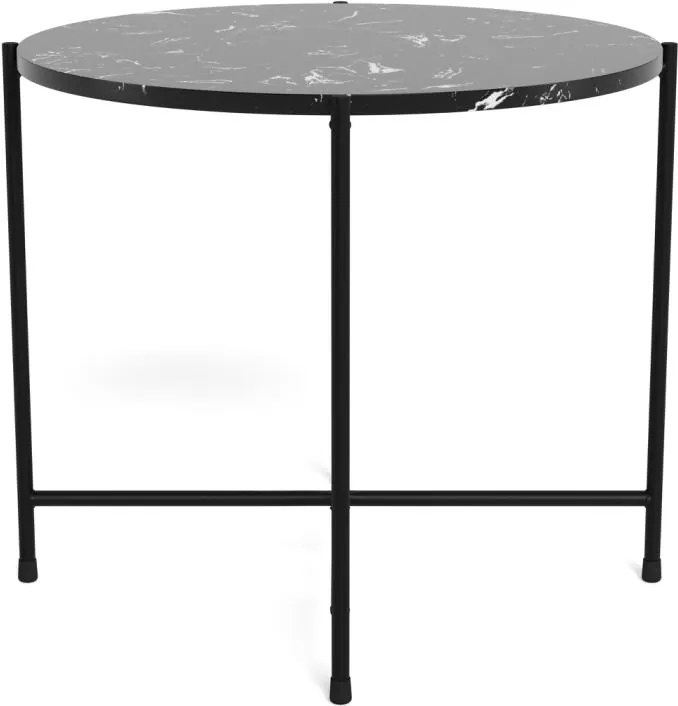ACTONA Kulatý odkládací stolek AVILA černý ⌀52 cm