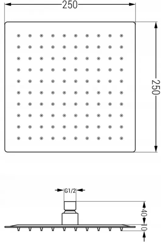 Mexen Cube DR02 podomítkový sprchový set s dešťovou sprchou 25x25 cm (6v1), chromová, 77502DR0225-00