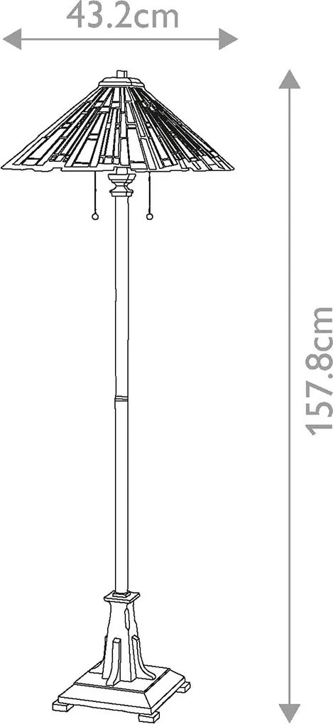 Vitrážová lampa Elstead MAYBECK 158 cm 2xE27 60W