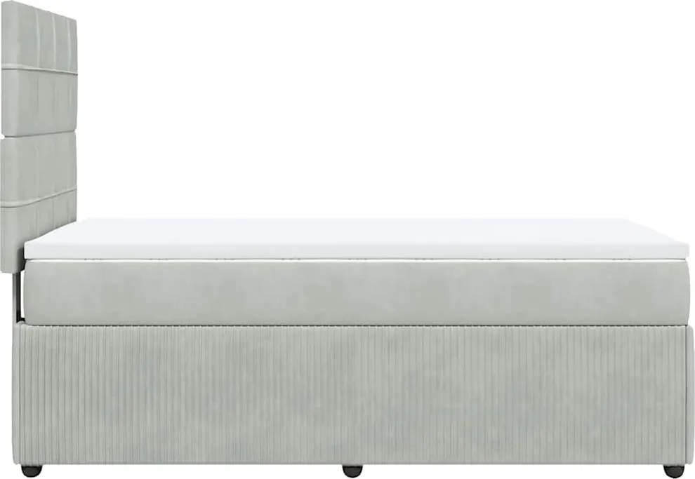 Box spring postel s matrací světle šedá 80 x 200 cm samet 3294490