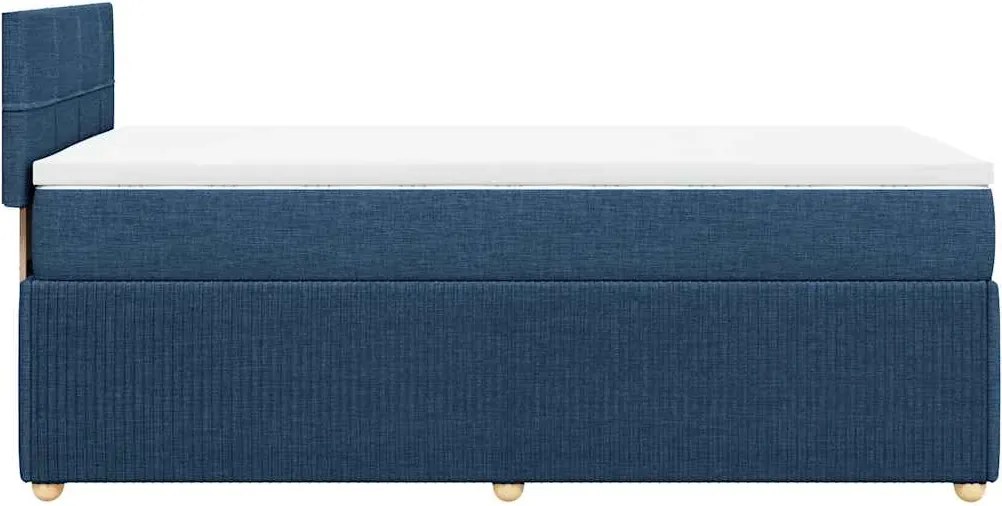 Box spring postel s matrací modrá 90x200 cm textil 3289645