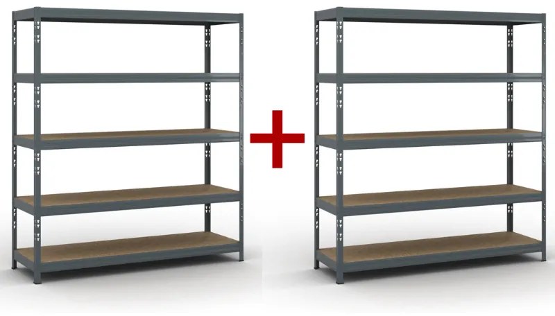 Policový regál 1+1 ZDARMA, 1786x1600x500 mm, nosnost 350kg