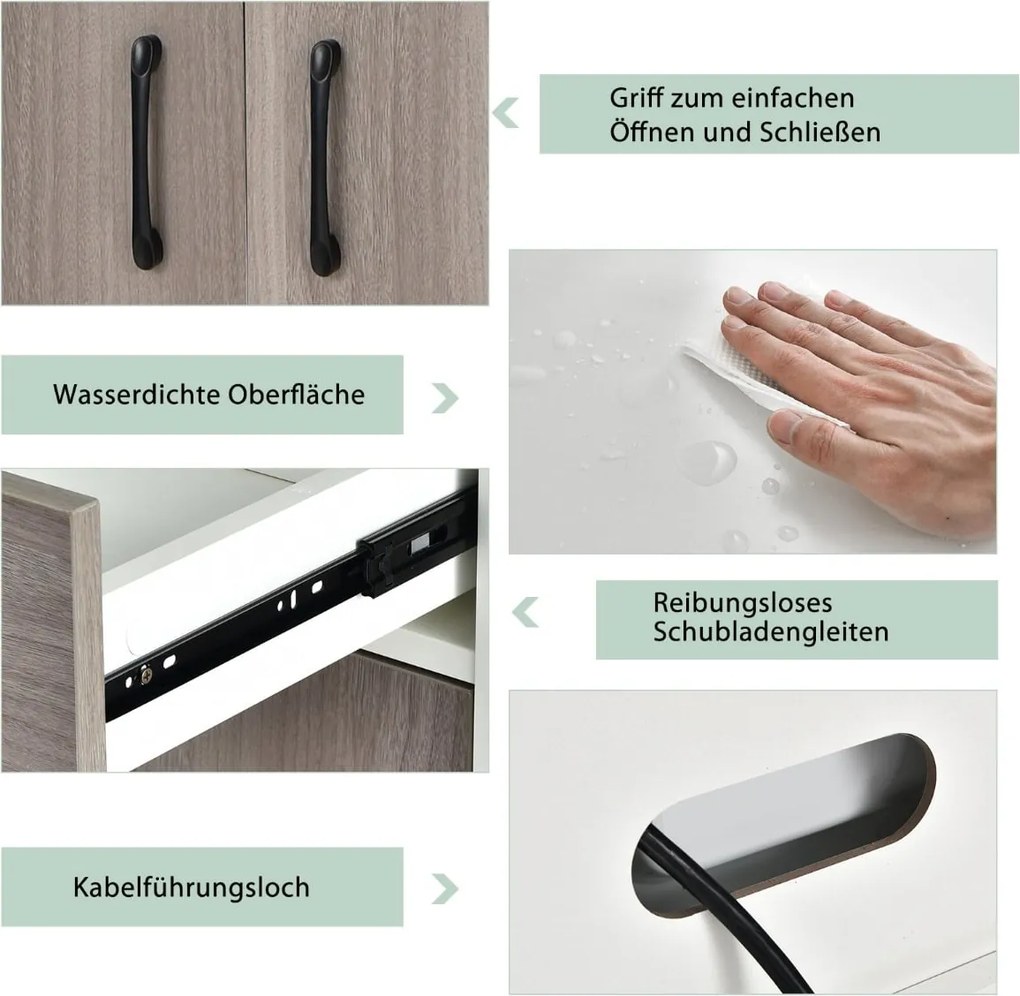 Costway Kuchyňská skříň vysoká dřevěná se zásuvkou nastavitelné police, bílý