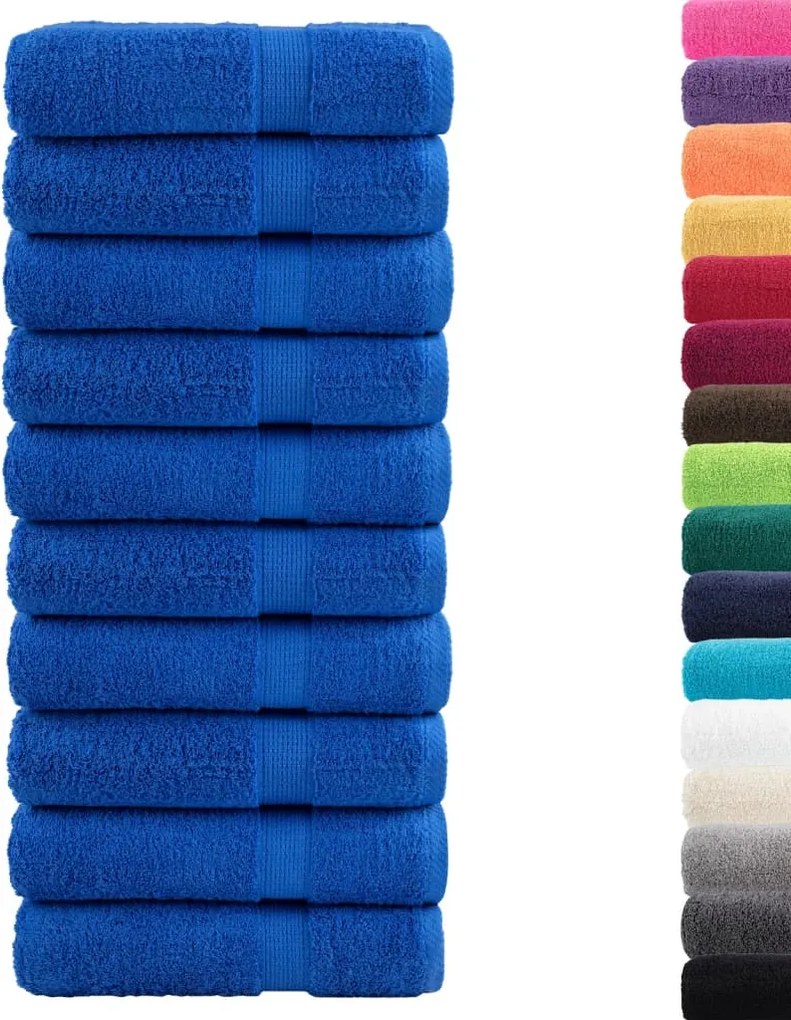 Prémiové ručníky SOLUND 10 ks modré 50x100 cm 600 g/m² 137187