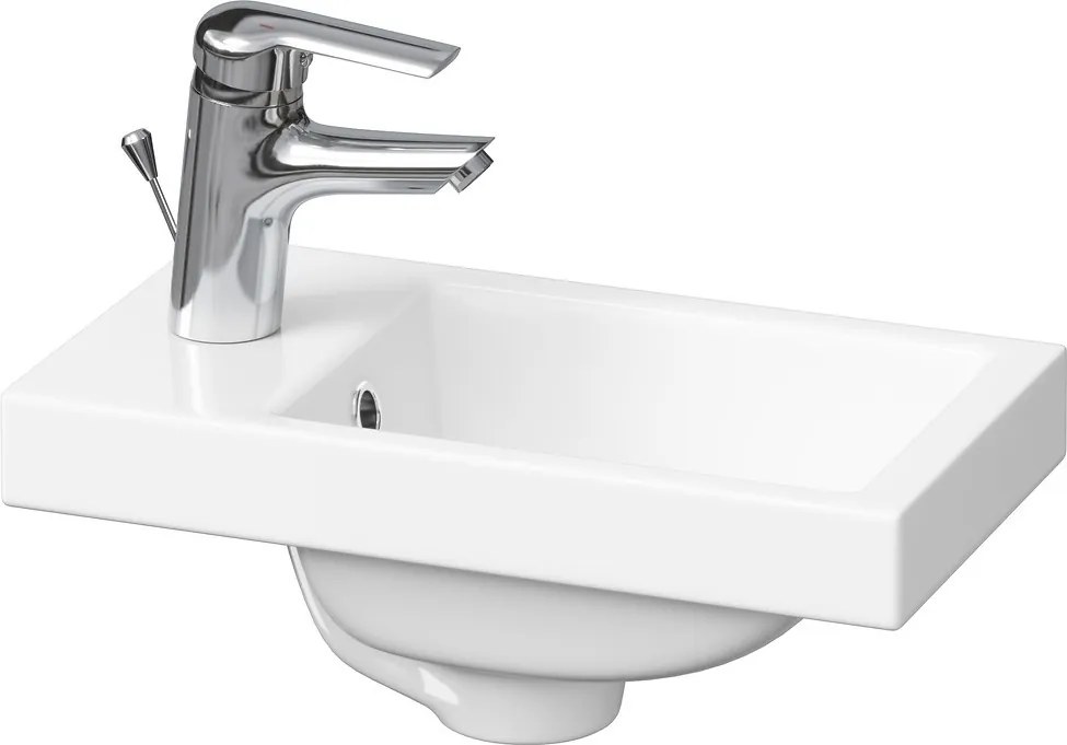 Cersanit Mille, závěsná WC skříňka 392x214x590 mm + keramické umyvadlo Como, bílá matná, S801-568