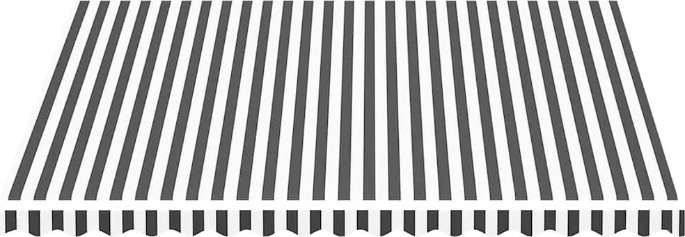 Náhradní plachta na markýzu antracitová a bílá 400 x 350 cm polyesterová 311988
