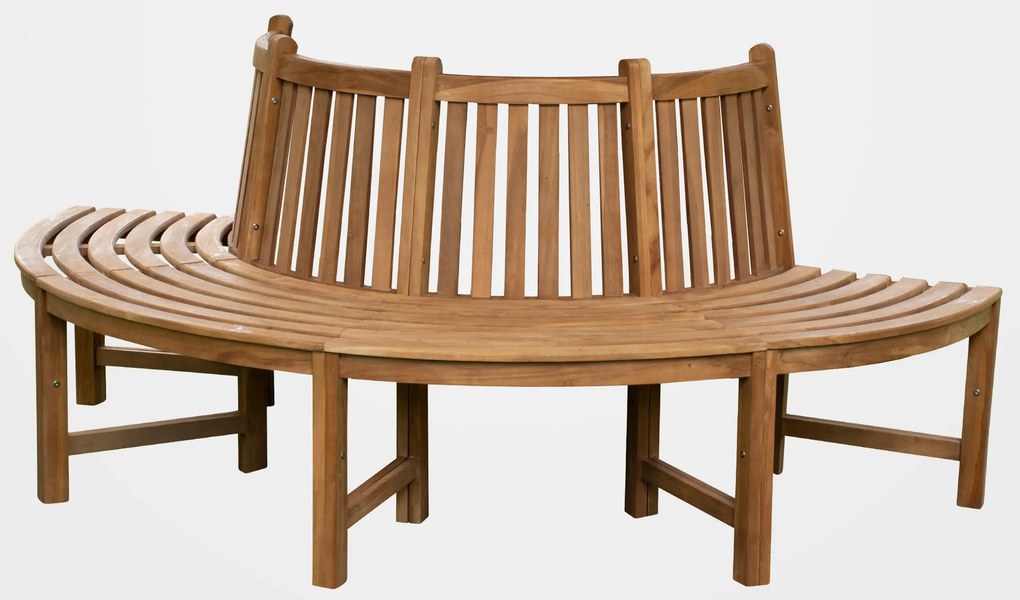 Lavice kolem stromu Male 206cm půlkruhové provedení s opěradlo – hnědá