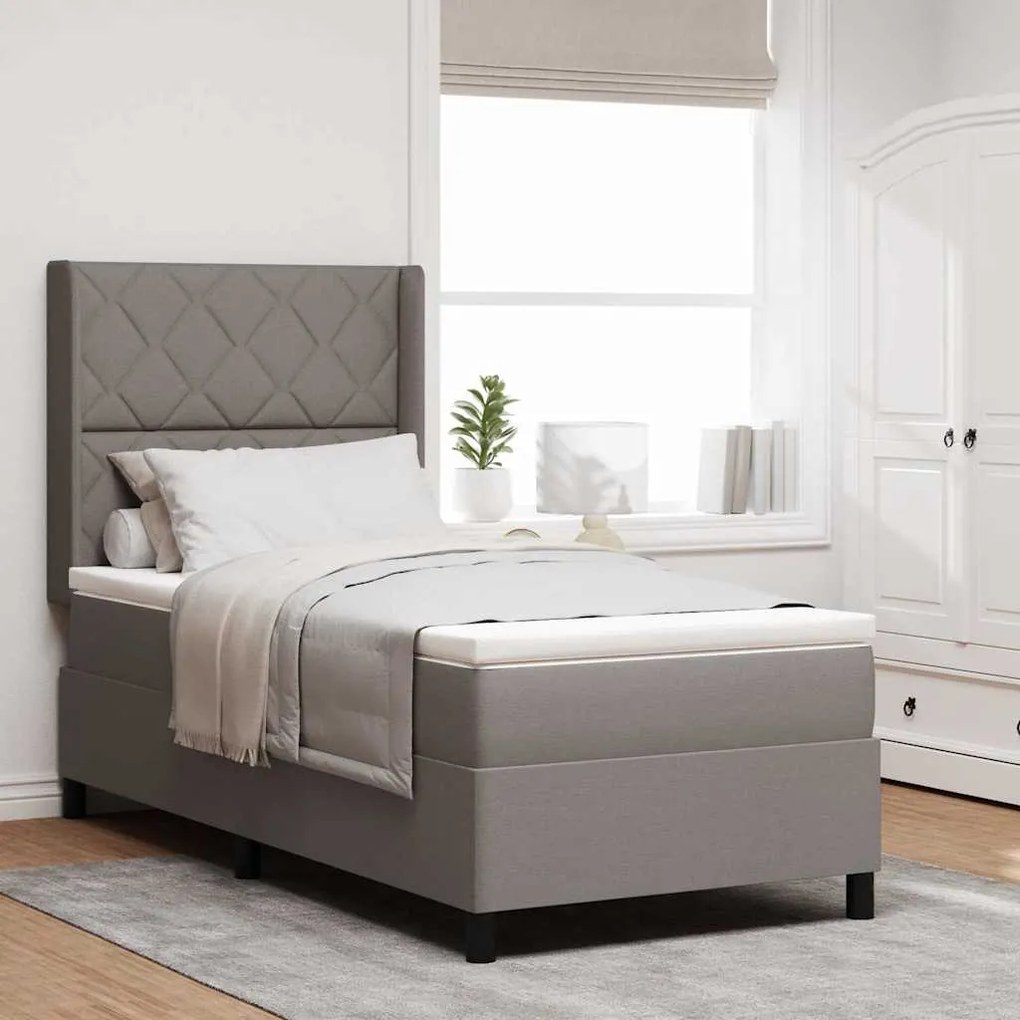Postel s boxspringem s polštářem Taupe 200 x 100 cm textil 3341697