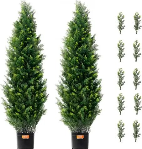 2 Kusů 1,2 m Umělý cedr Topiary Strom Umělá rostlina UV Dekor vnitřní/venkovní