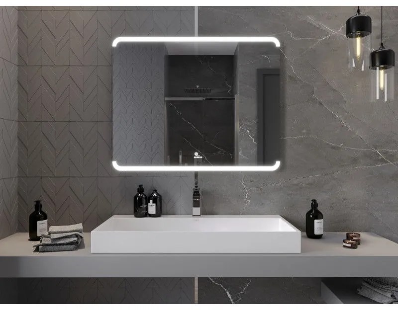 Mexen Nida, LED koupelnové zrcadlo s podsvícením 100x80 cm, 6000K, ochrana proti zamlžování, 9806-100-080-611-00