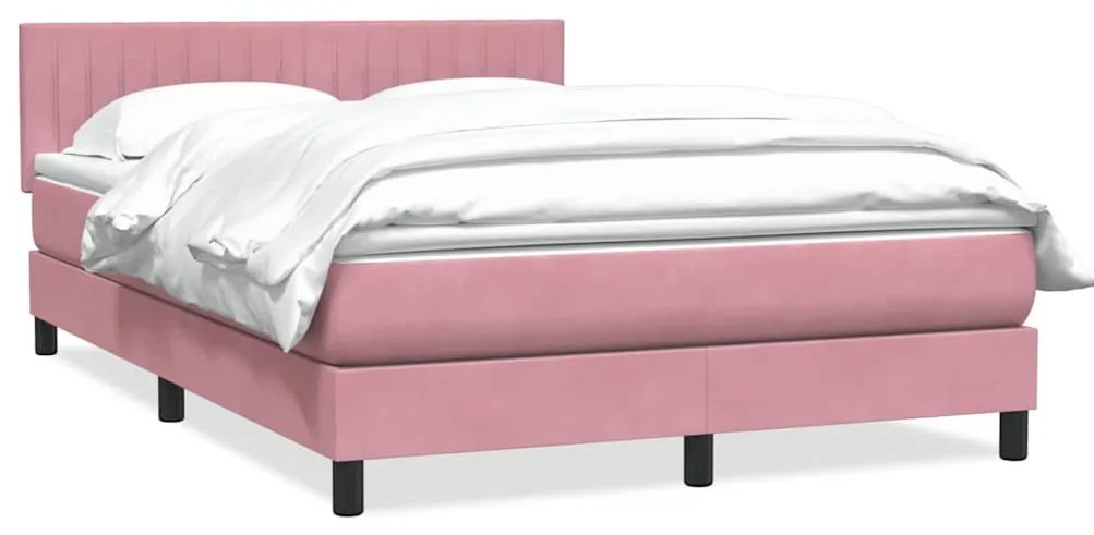 Box spring postel s matrací růžová 160x210 cm samet 3316412