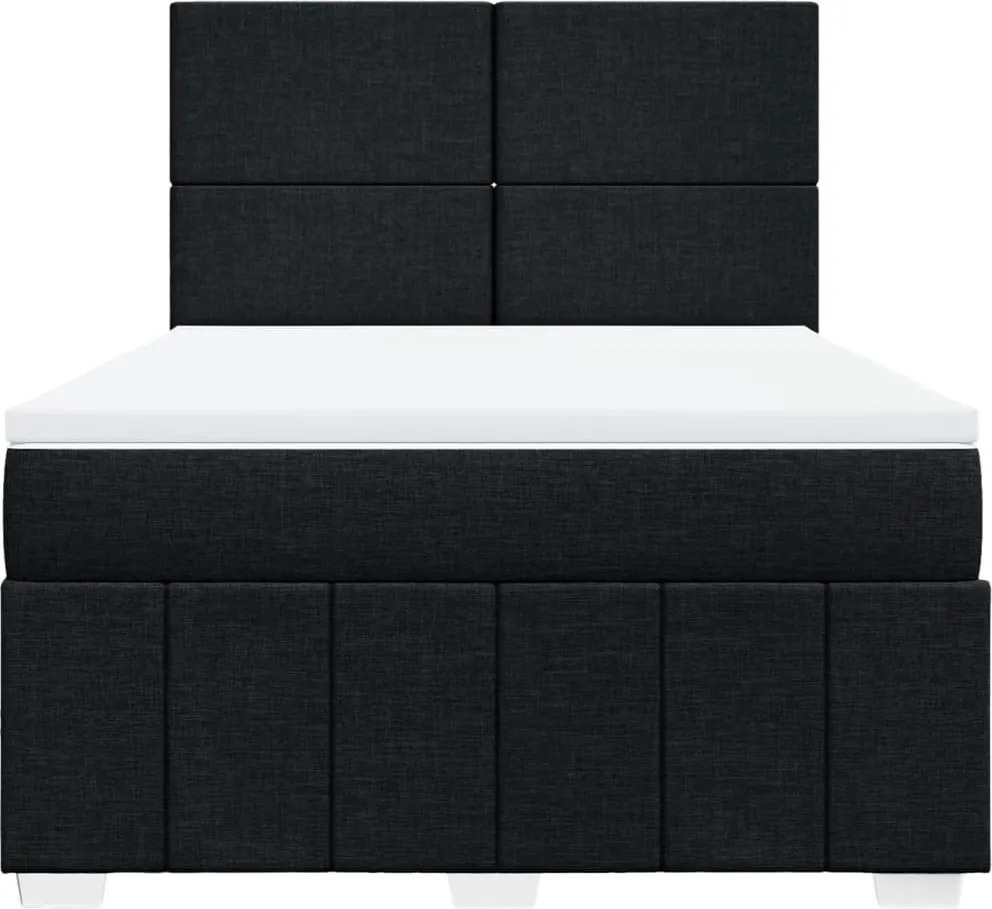 Box spring postel s matrací černá 140x200 cm textil 3291686