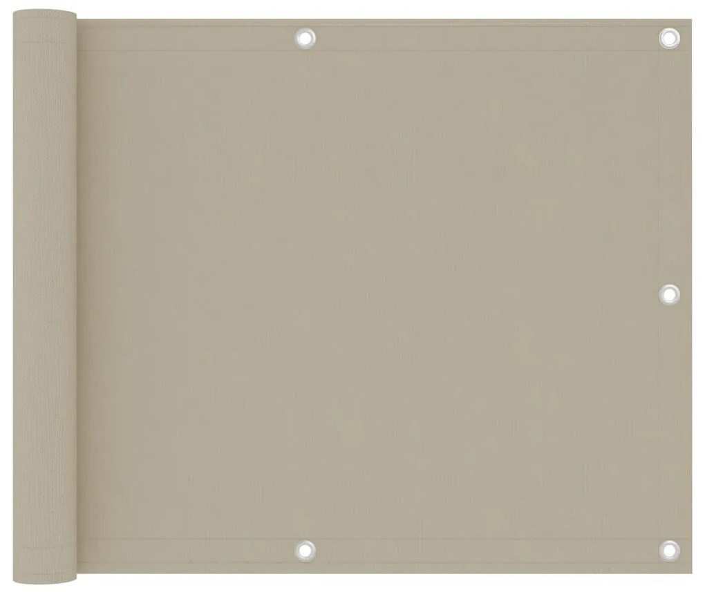 134938 vidaXL Balkónová zástěna béžová 75 x 500 cm oxfordská látka