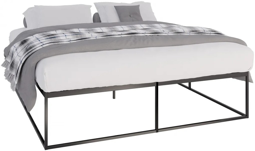Kovová postel Scala - 200x180, v46 cm - Černá