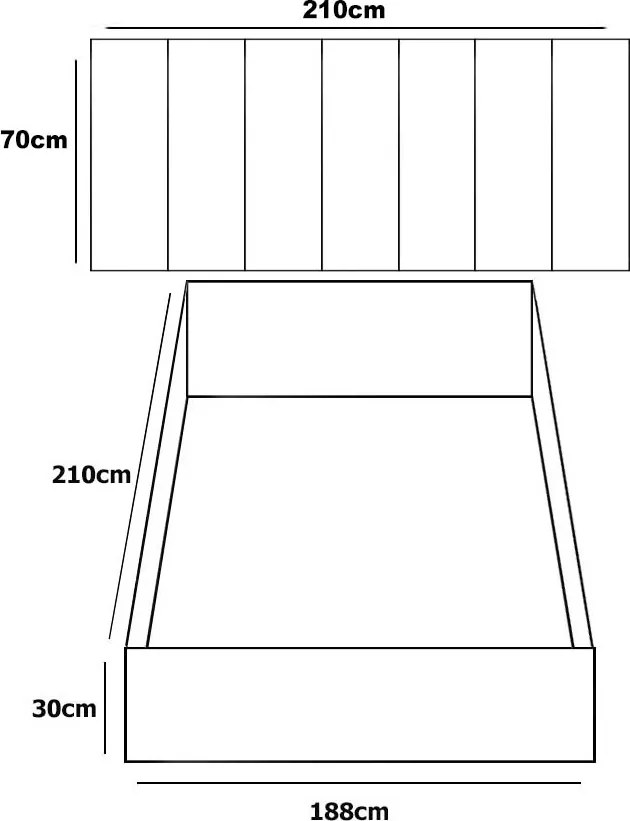 Eka Čalouněná postel Lucy 1 - 180x200 cm Barva látky Trinity: Krémově bíla (Trinity 2301), Úložný prostor: Bez úložného prostoru
