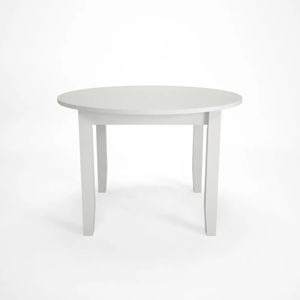 Bílý jídelní rozkládací stůl z bukového dřeva Artemob Lass, Ø 110 x 75 cm