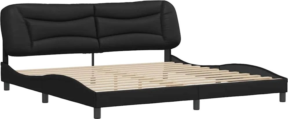 Rám postele bez matrace Hvar černý 200x200 cm umělá kůže 3208023