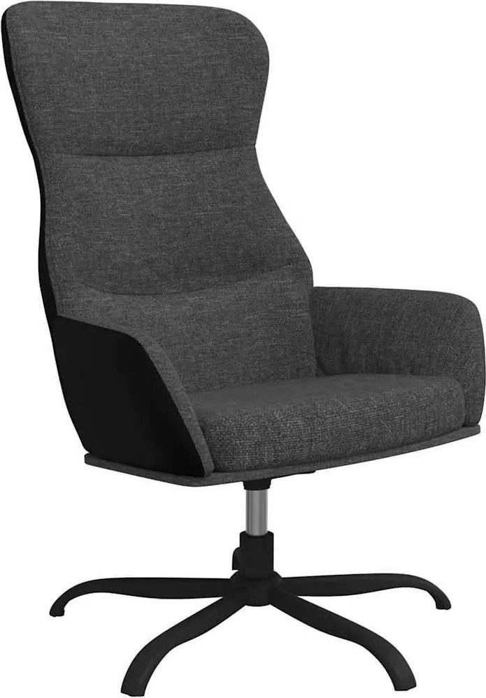Relaxační křeslo tmavě šedé textil 341092