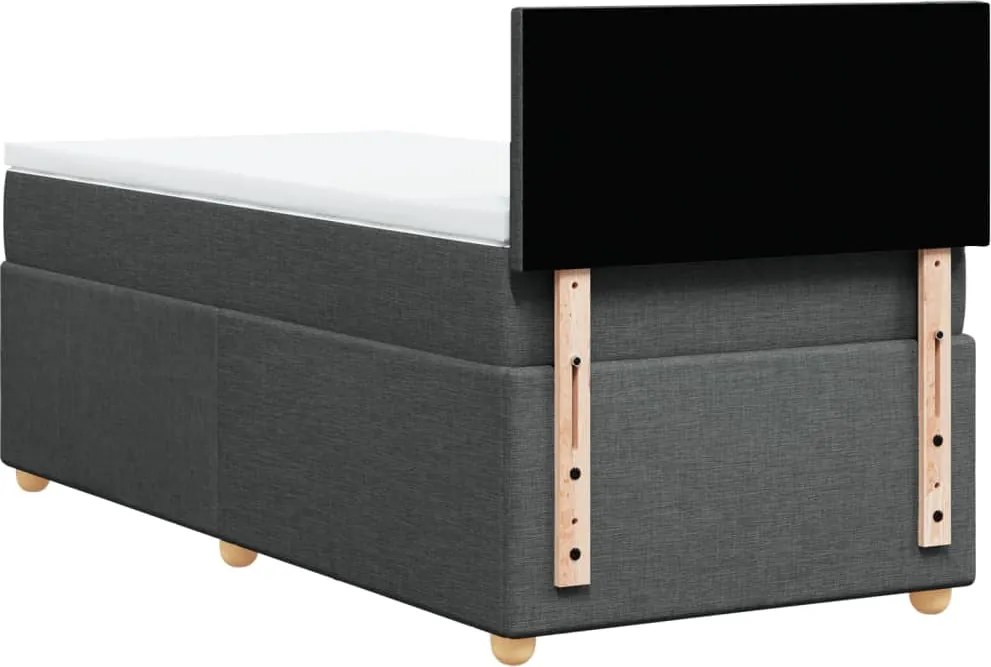 Box spring postel s matrací tmavě šedá 100 x 200 cm textil 3286585