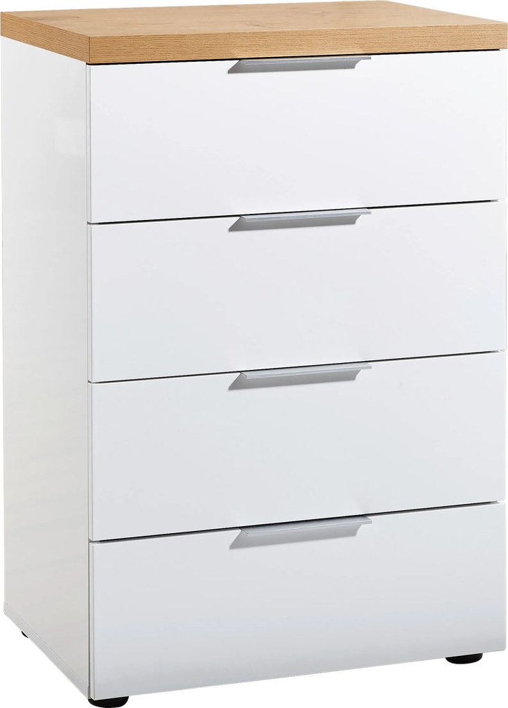 XXXLutz KOMODA, bílá, barvy dubu, 60/89/43 cm Xora - Široké komody - 001027000408