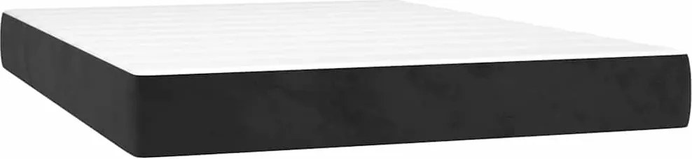 Box spring postel s matrací černá 140x200 cm samet 3131023