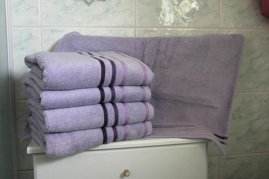 Froté ručník Korund fialový 50 x 85 cm, český výrobce Tibex
