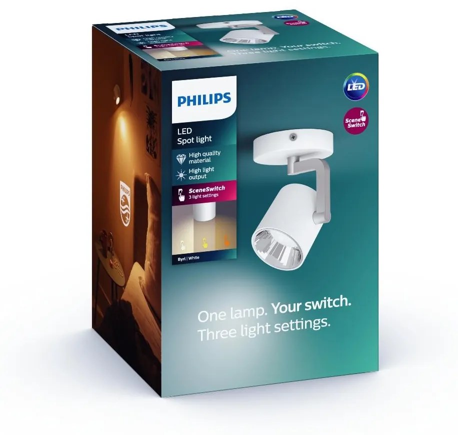 LED Bodové svítidlo Philips Byrl 50671/31/P0 s funkcí SceneSwitch bílé