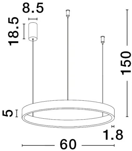 LED lustr Elowen 60 černé