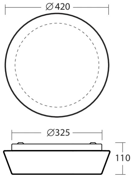 Osmont 42880 Crater 4, nástěnné/stropní svítidlo, 2x75W E27, prům.42cm