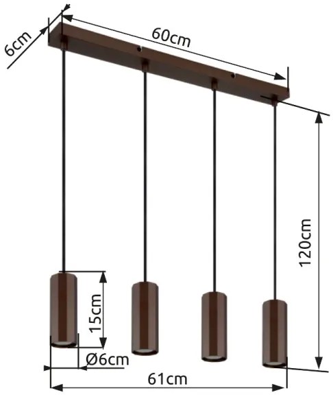 Globo 57919-4H - Lustr na lanku JAMES 4xGU10/25W/230V