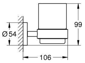 GROHE 41194000 - Sklenička s držákem START 96 × 106 mm lesklý chrom