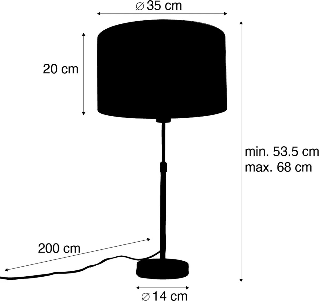 Stolní lampa bronzová se sametovým stínidlem bronzová 35cm - Parte