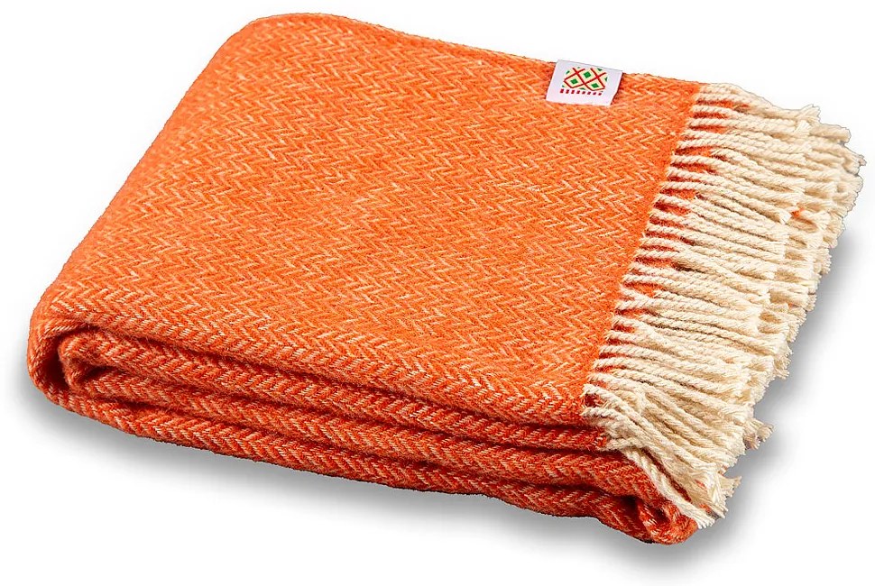 Vlněná deka Elma II - oranžová