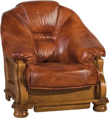 Casarredo - Komfort nábytek Rustikální křeslo ROLAND kůže | potah: Kůže S-16,barva: moření 3
