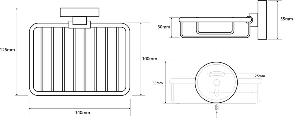 Sapho Sapho, X-ROUND mýdlenka, chrom, XR801