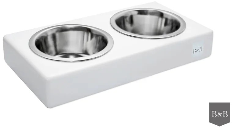 Bowl&Bone Republic Luxusní miska pro psa Duo bílá VELIKOST: M - 32,5x17,5x5cm (0,47l)