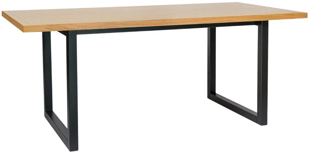 OnaDnes -20% Dubový rýhovaný jídelní stůl Woodman Camden s březovou podnoží 180 x 90 cm