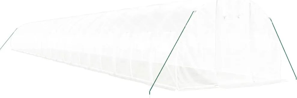 Skleník s ocelovým rámem bílý 66 m² 22 x 3 x 2 m 3188059