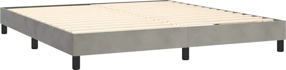 Box spring postel s matrací světle šedá 160x200 cm samet 3131207