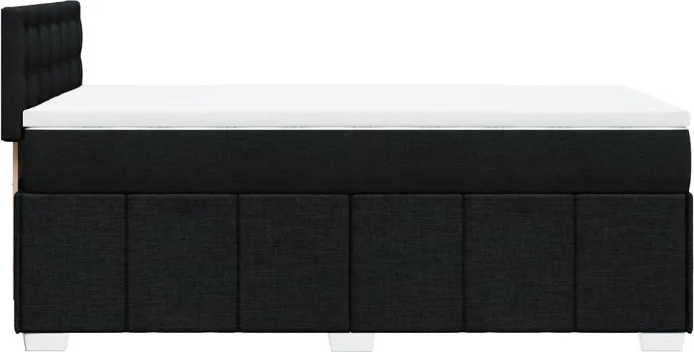 Box spring postel s matrací černá 90x200 cm textil 3289267