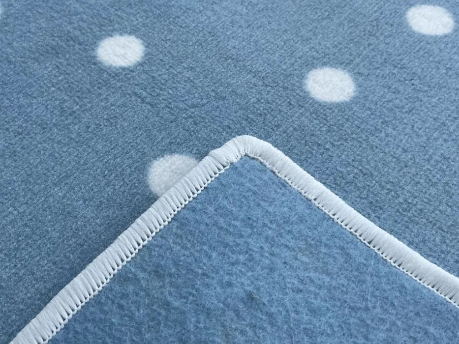 Vopi | Dětský koberec Puntík modrý - Kulatý průměr 400 cm