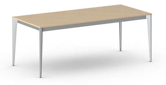Kancelářský stůl PRIMO ACTION, šedostříbrná podnož, 2000 x 900 mm, bílá
