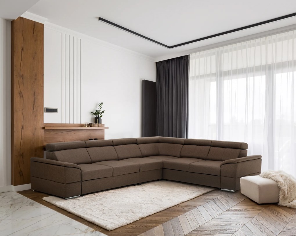 Sedací souprava, látka šedohnědá Taupe, SEGORIA LUX