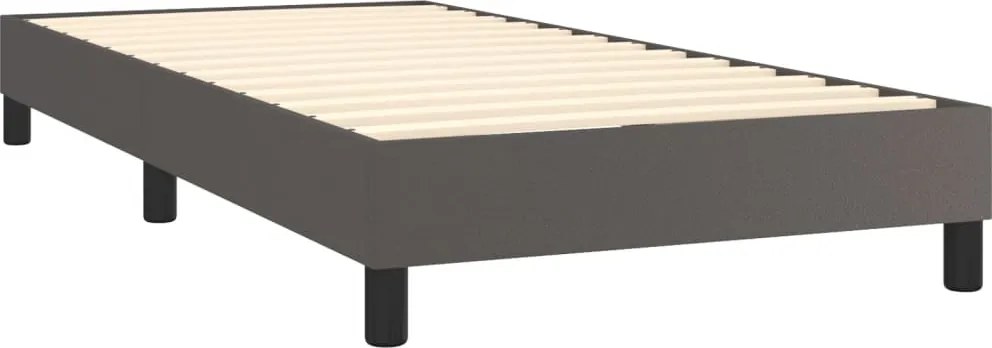 Box spring postel s matrací šedá 90x200 cm umělá kůže 3140985