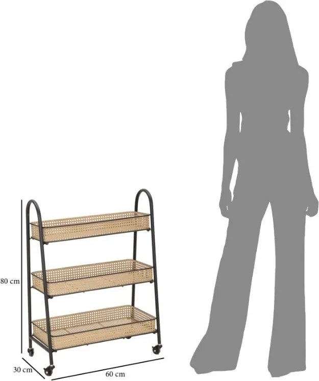 Designový vozík Saathvik 60 cm vícebarevný
