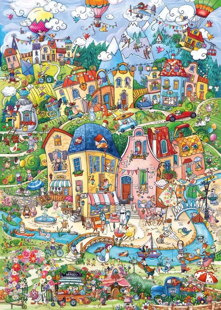 Heye puzzle happy town dobré ráno! 1000 dílků