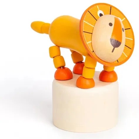 Bigjigs Toys Dřevěná mačkací zvířátka Safari Lev