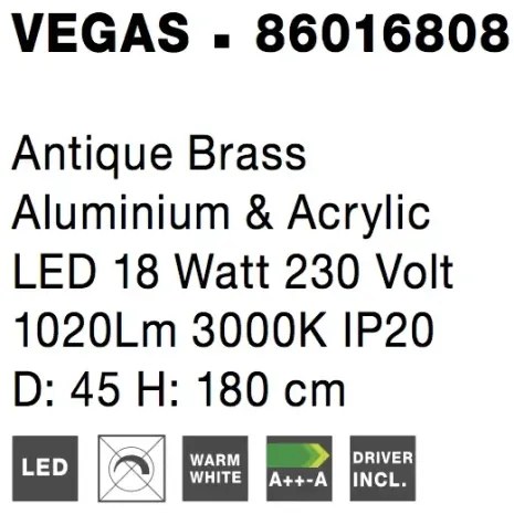 LED lustr Vegas 45 mosaz