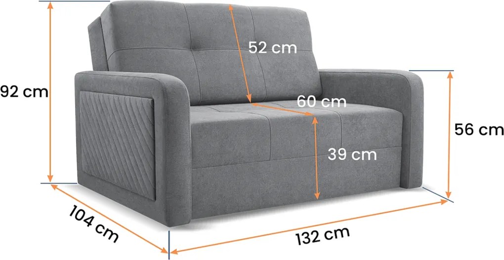 IDZ Rozkládací pohovka FLINT, 132 cm Barva látky: Tmavě hnědá s béžovou (Queens 04 + Queens 02)